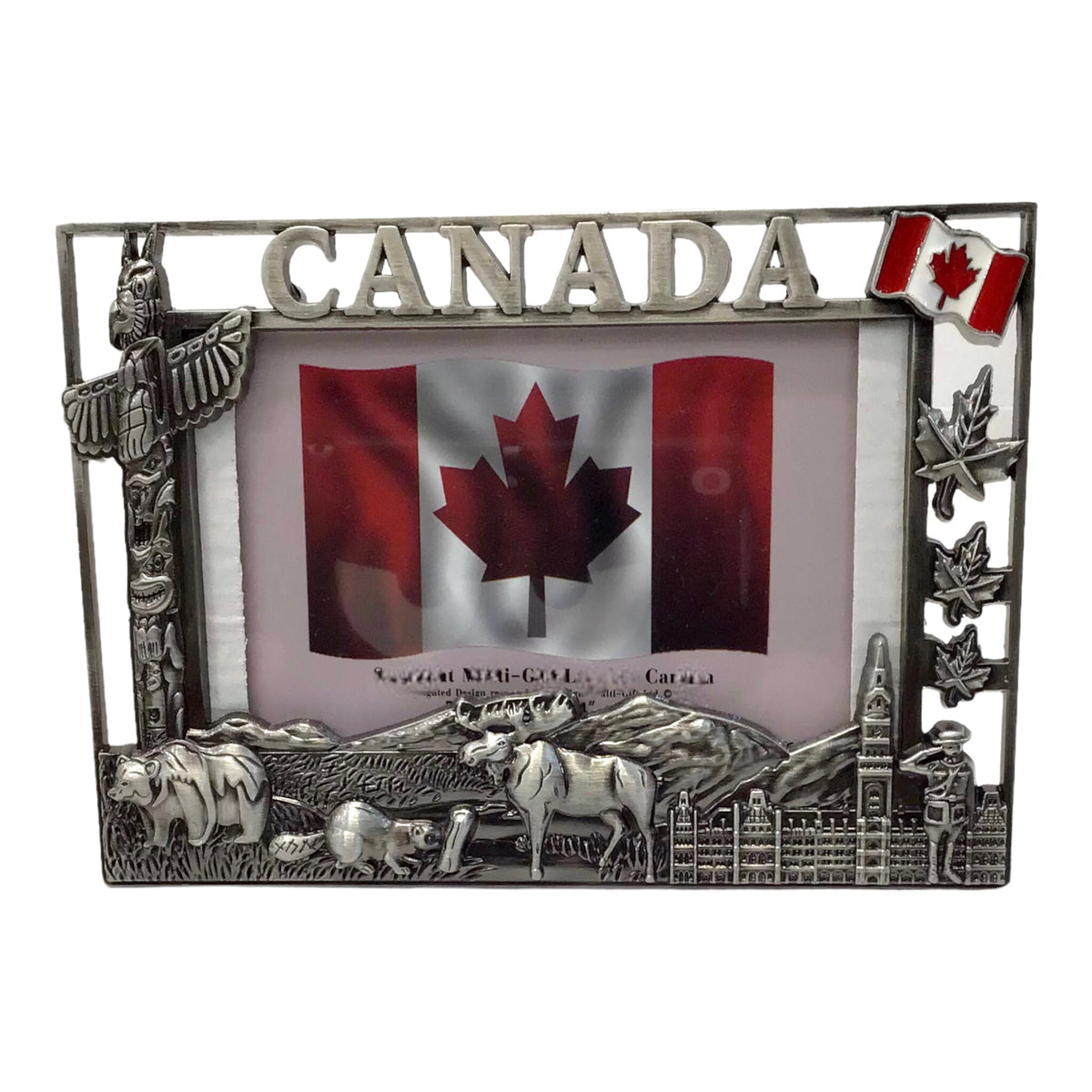PICTURE FRAME CANADA SCENIC VINTAGE EMBOSSED 3D CUT 6.5” x 4.5” METAL