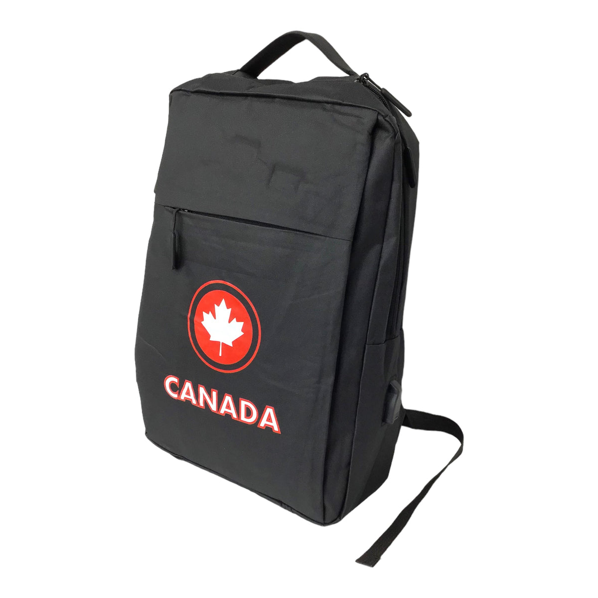 CANADA BLACK BACKPACK W/ USB CABLE FOR YOUR PORTABLE DEVICE