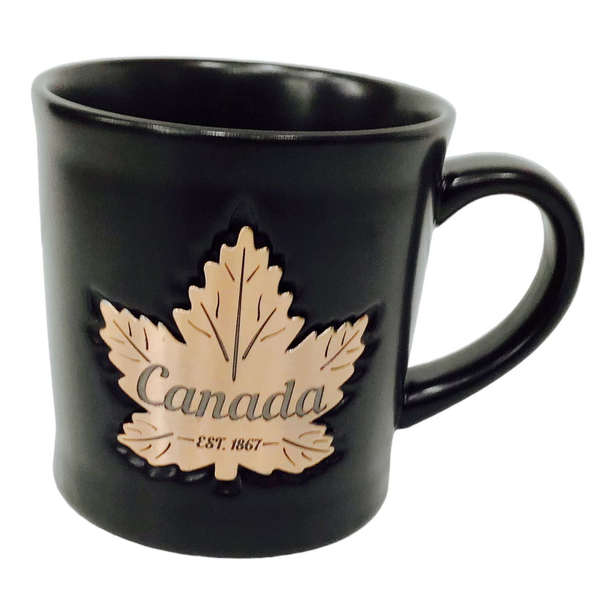 CANADA COPPER PLATE MAPLE LEAF Mug - Embossed 3D Metal Maple Leaf Them