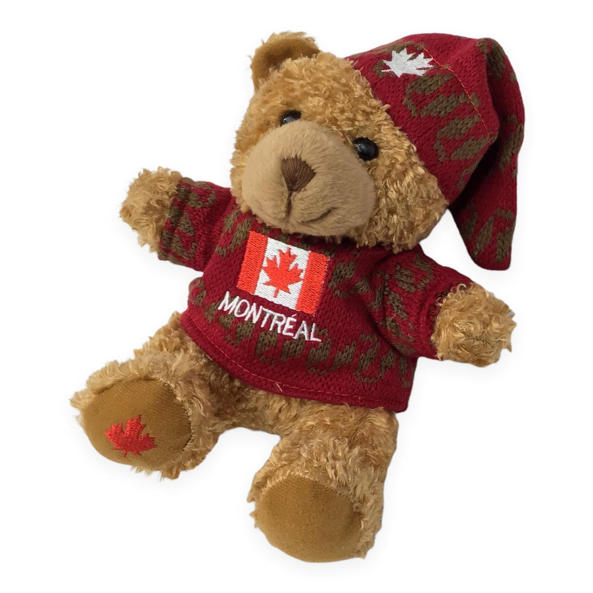 Canada Teddy Bear Plush Toy | Teddy Bear with Red Maple Leaf Sweater a