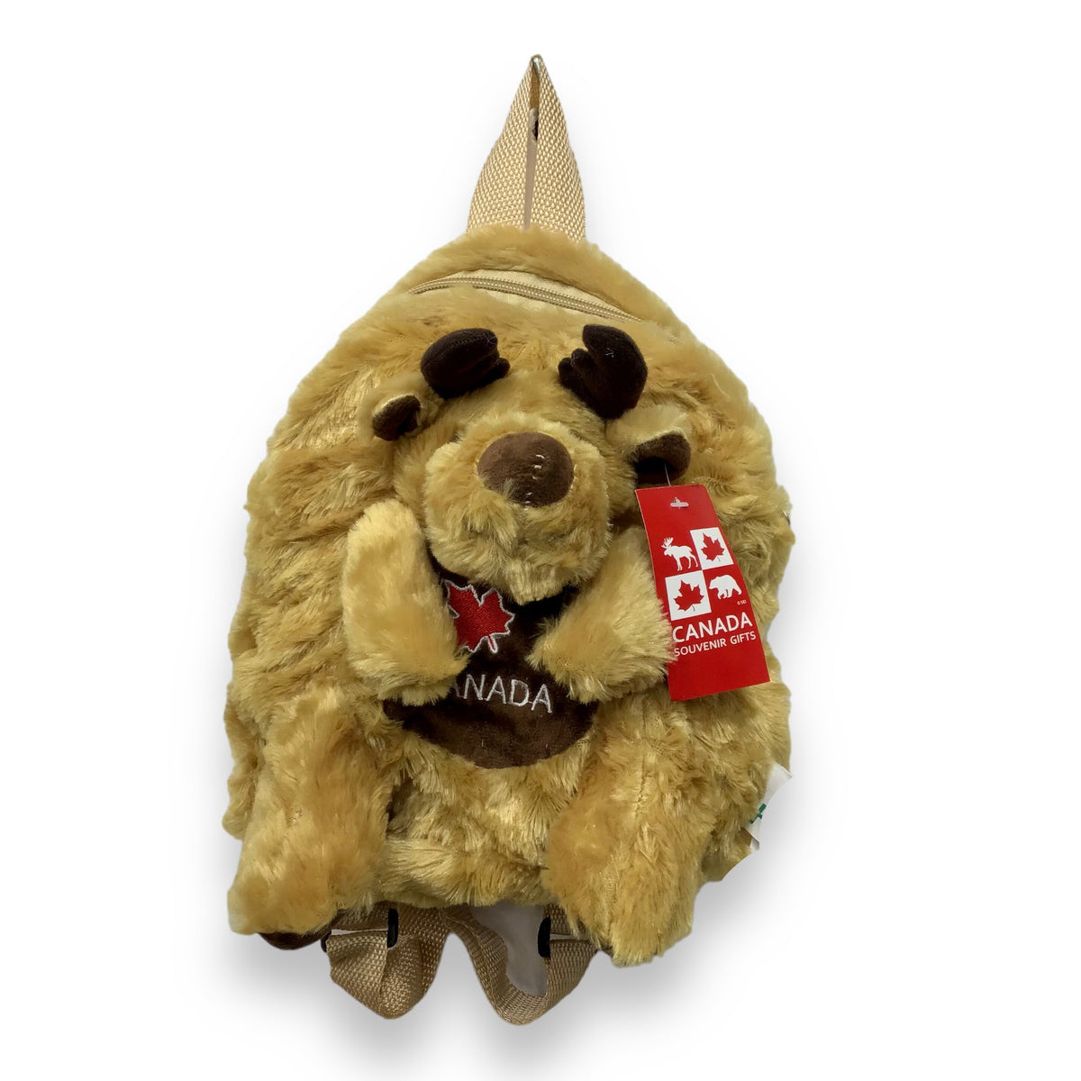 KIDS BACKPACK MOOSE PLUSH W/ CANADA MAPLE LEAF EMBROIDERY