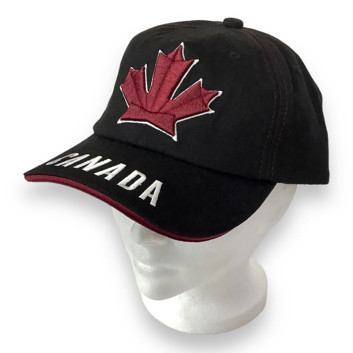 CANADA BLACK BASEBALL CAP W/ EMBROIDERY MAPLE LEAF ICONIC LOGO