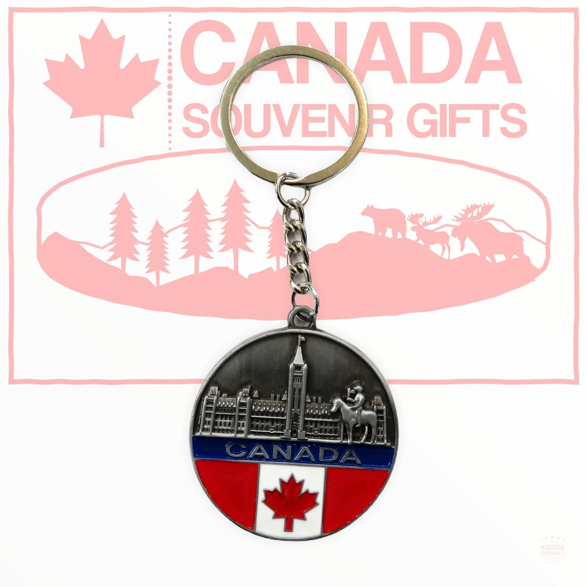 Canada Parliament Building Keychain | Canadian National Flag Key Holde