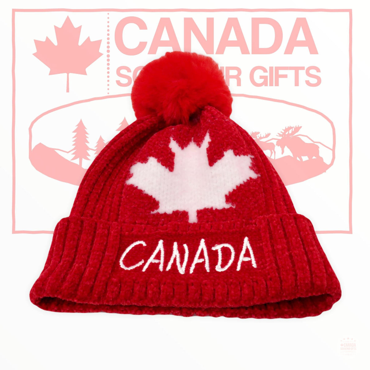 Canada Winter Toque Hat with Pom-Pom Unisex Adult Super Soft - Designe