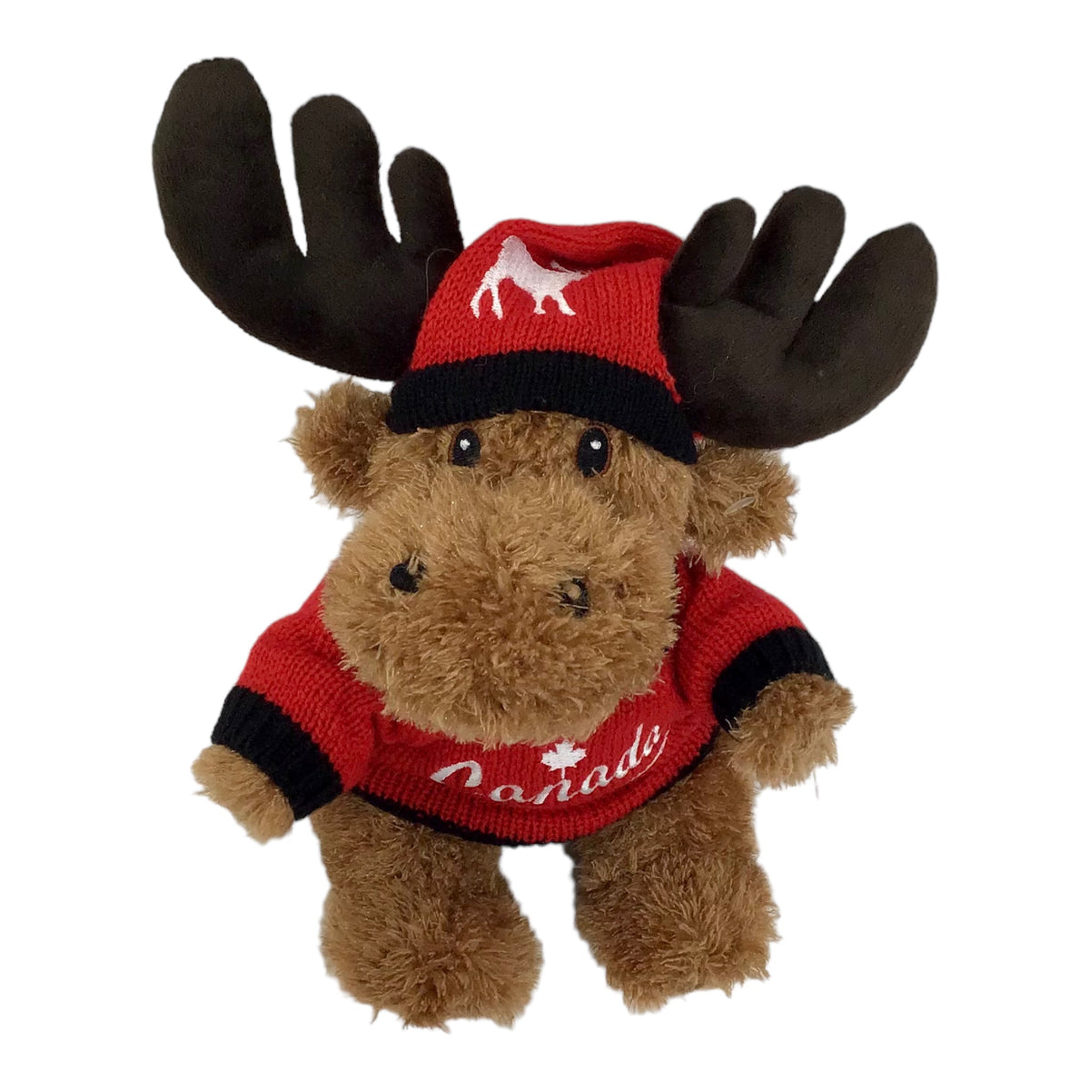 Canadian Moose Stuffed Animal W/ Red Sweater and Toque, Canada Moose T
