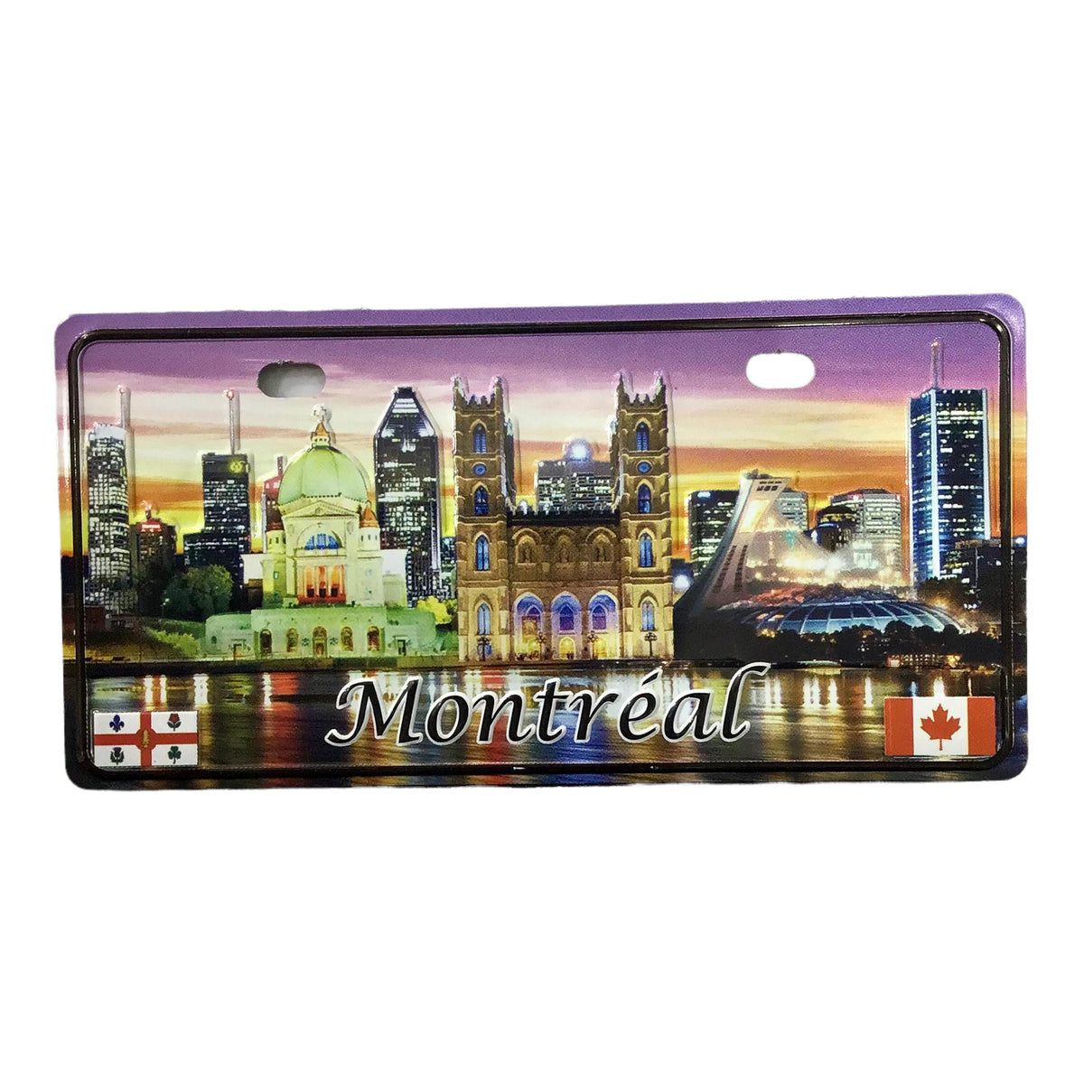 Montréal City Scene Vintage License Plate Design Fridge Magnet