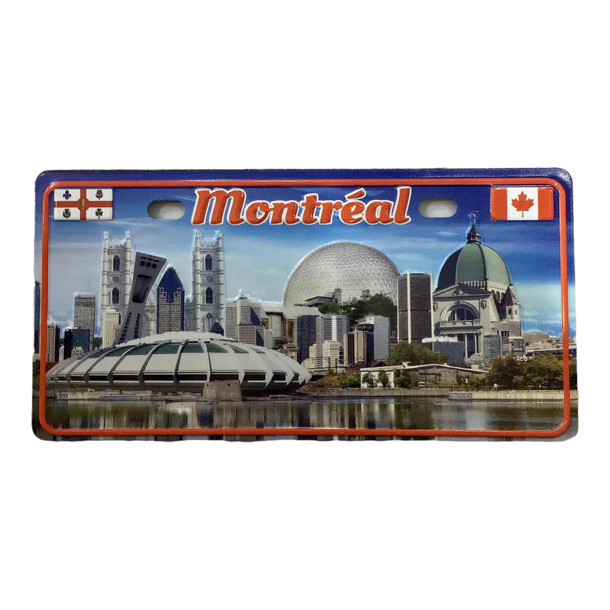 Montréal City Scene Vintage License Plate Design Fridge Magnet