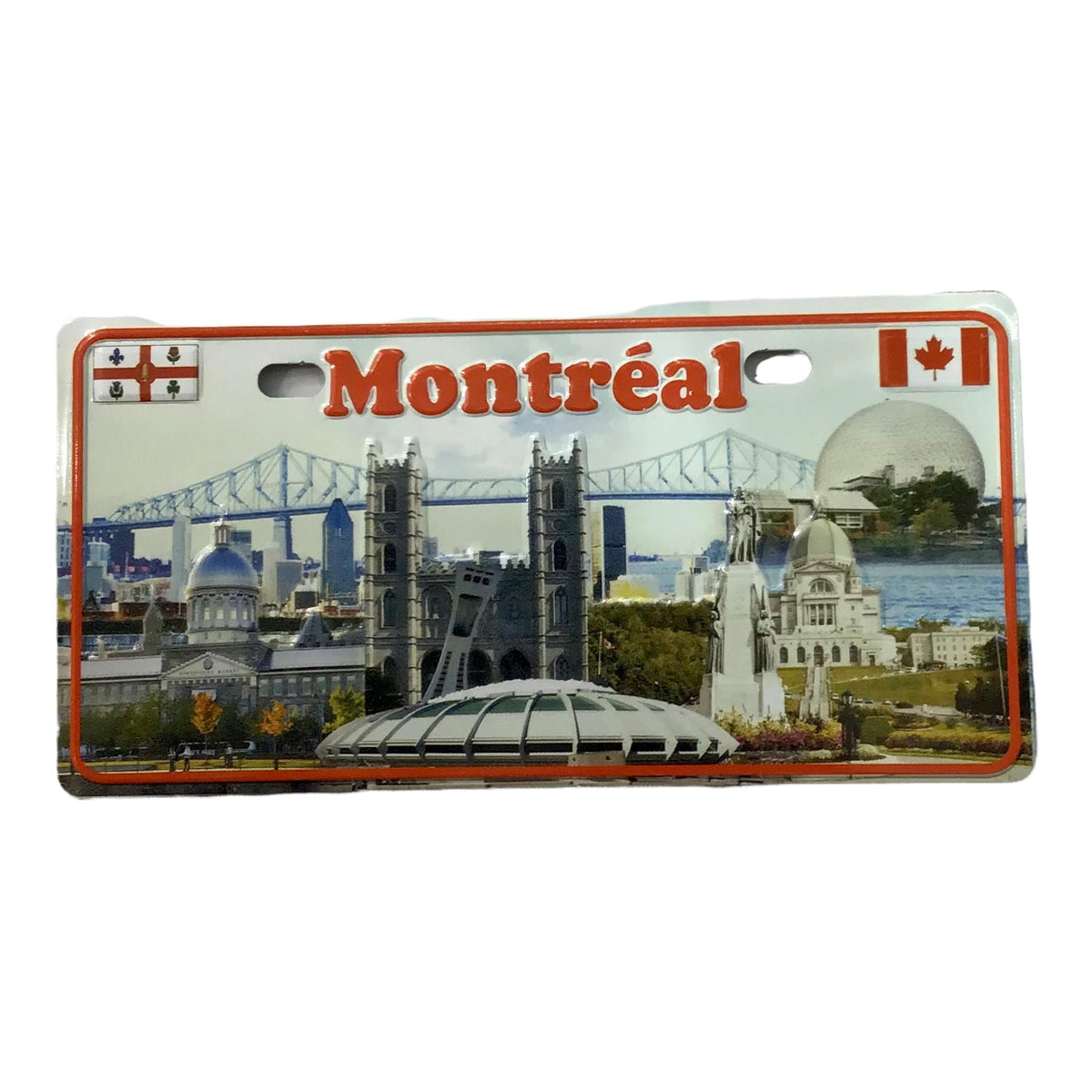 Montréal City Scene Vintage License Plate Design Fridge Magnet