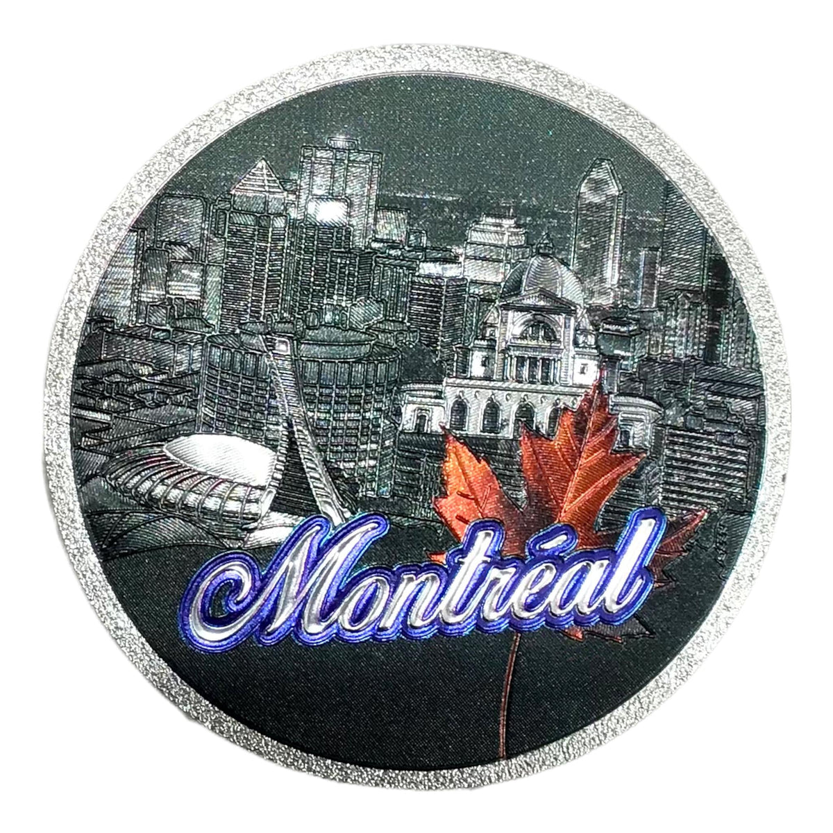 Montreal city scene double sided fridge magnet